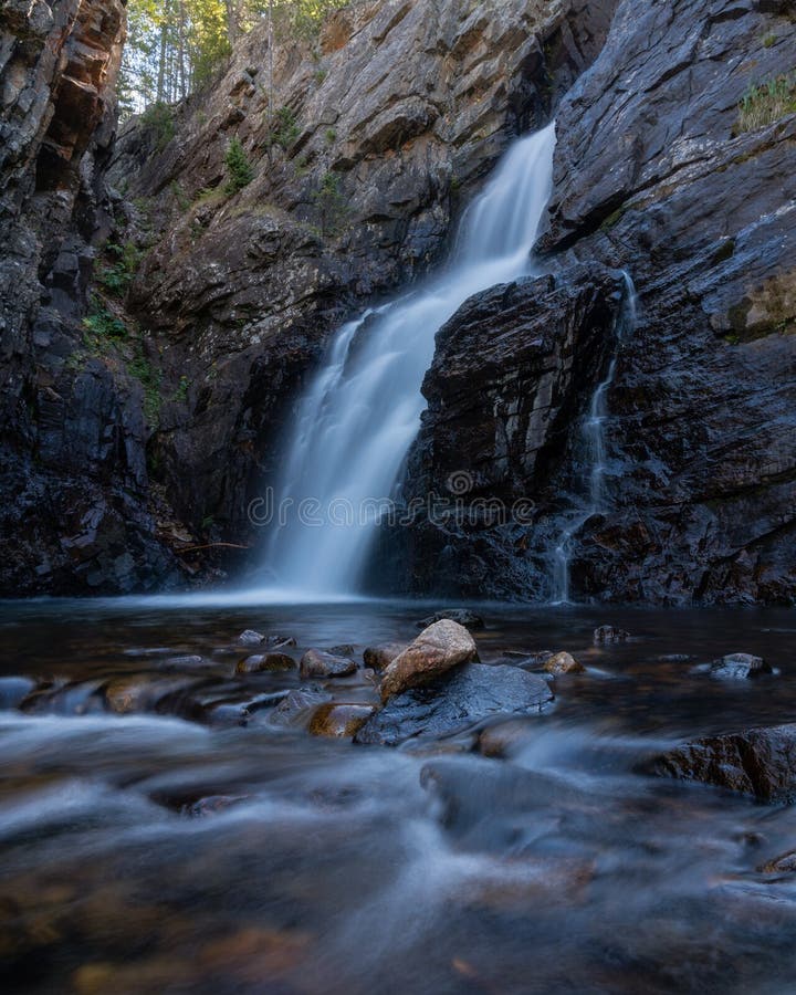 Waterfall in Colorado stock image. Image of exposure - 162001543