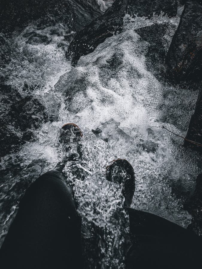 Waterfall Cool Foot on Water Stock Photo - Image of foot, white: 222032900