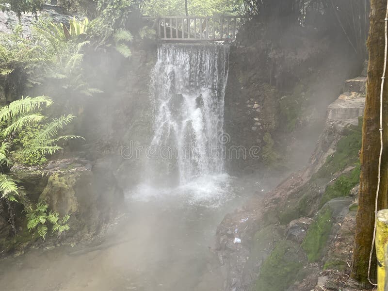 Waterfall Covered in Steam Hot Water Stock Photo - Image of water ...