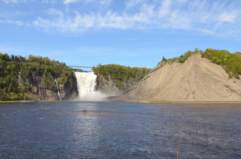 Waterfall Crashing in River in Quebec, Canada Stock Photo - Image of ...