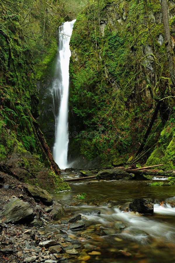 Waterfall and creek stock image. Image of rocky, columbia - 13859859
