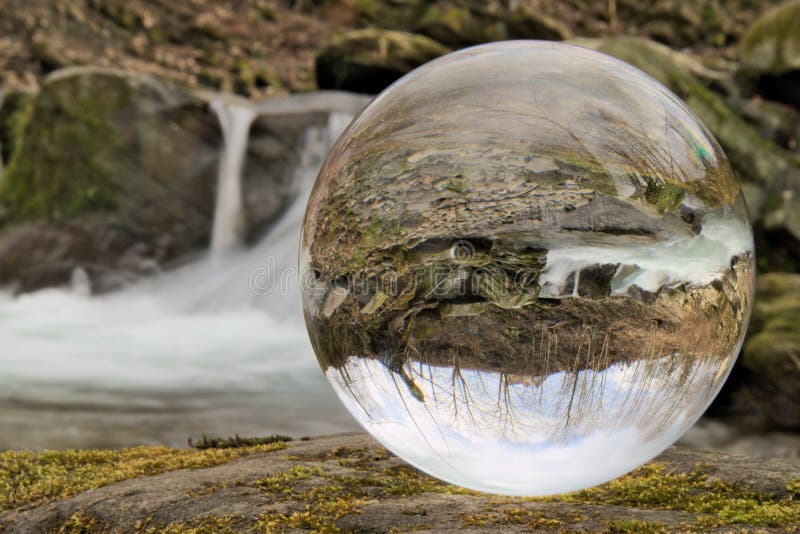 Waterfall in Crystal Ball stock image. Image of beacons - 28049913