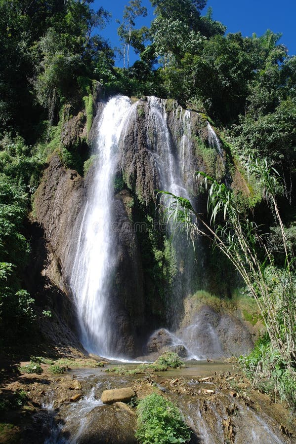 Waterfall in Cuba stock photo. Image of west, natural - 63008832
