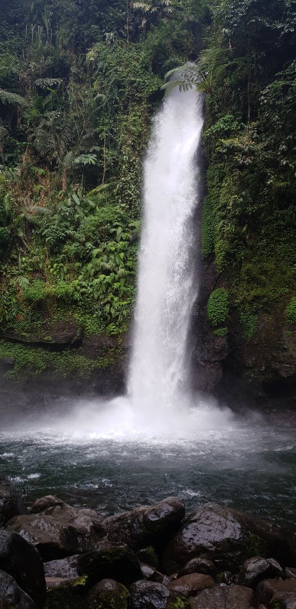 Waterfall curug stock image. Image of waterfall, airterjun - 221942689