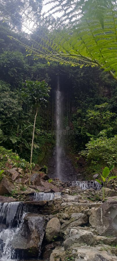 Waterfall Curug Pelangi 7 in Bogor Stock Photo - Image of curug ...