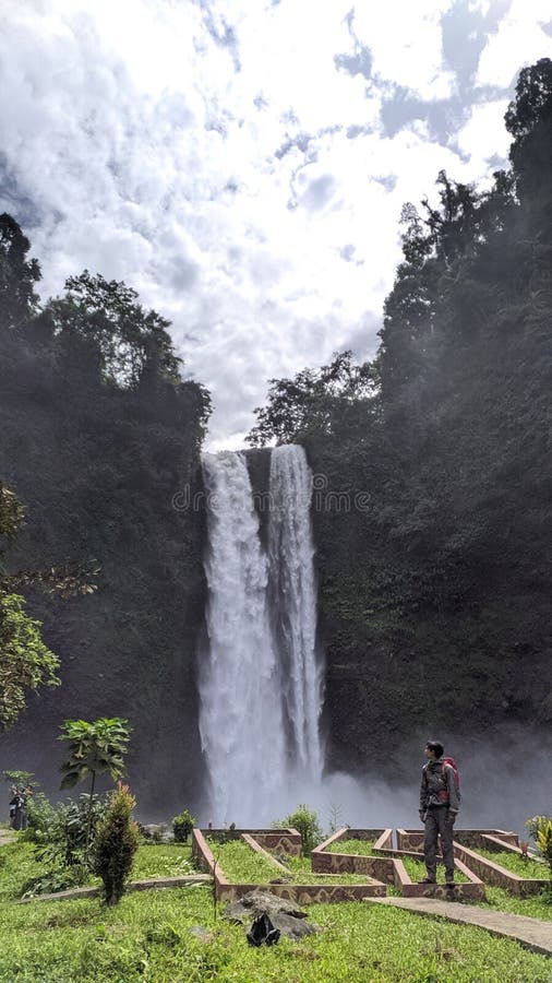 Waterfall Curug Sanghyang Taraje Stock Image - Image of curug, tara ...