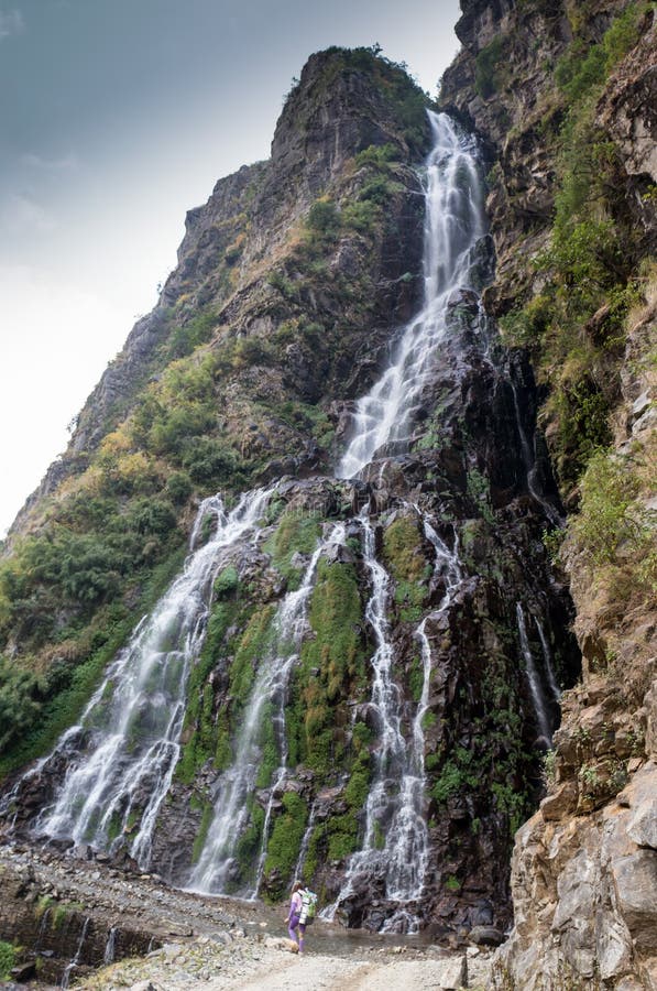 Waterfall in deep forest stock photo. Image of fresh - 54920144