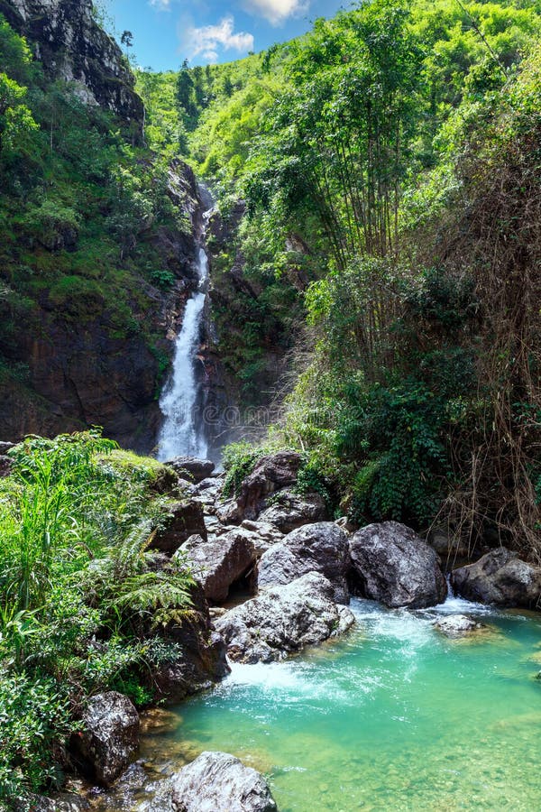 Waterfall stock photo. Image of landscape, freshness - 258893432