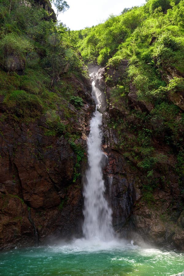 Waterfall stock photo. Image of nature, rock, copyspace - 258893464