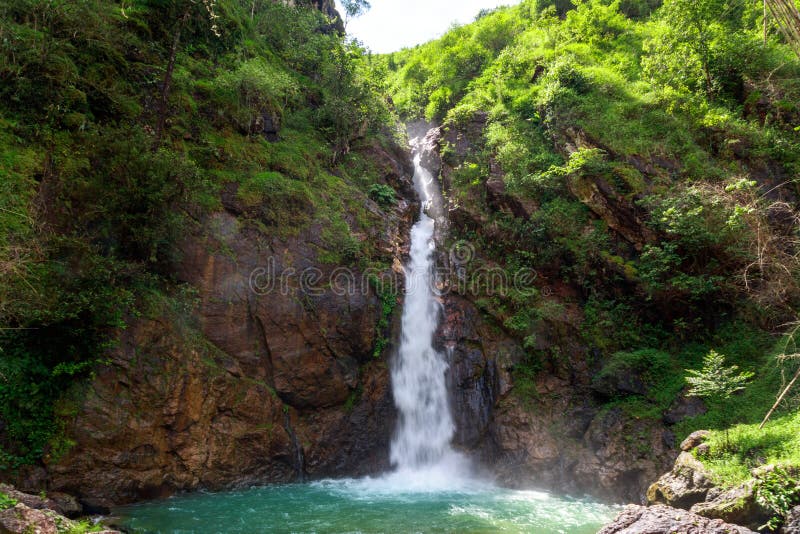 Waterfall stock image. Image of beautiful, river, rain - 258893471