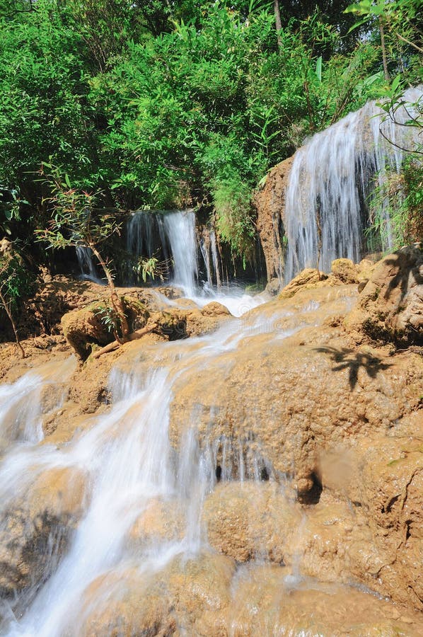 Waterfall in Deep Rainforest Stock Photo - Image of beauty, beautiful ...
