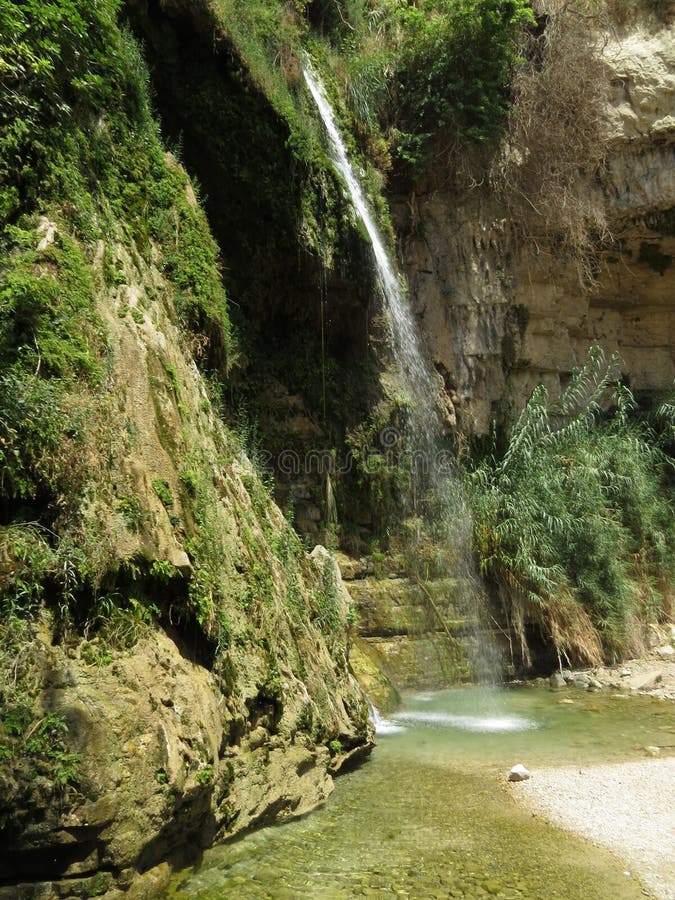 Waterfall in the desert stock image. Image of background - 155552399