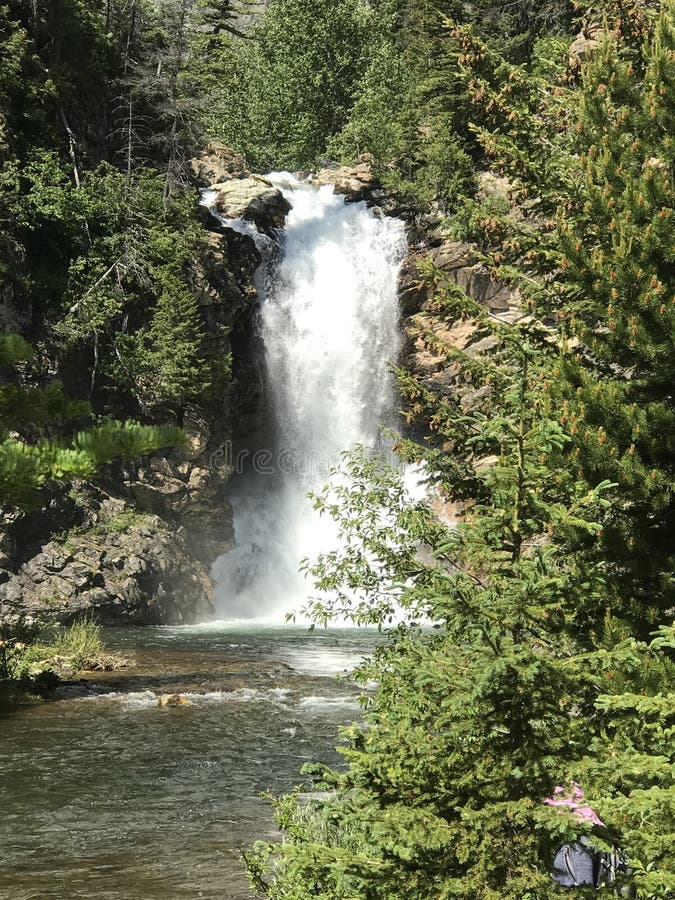 Waterfall from a distance stock photo. Image of national - 96162890