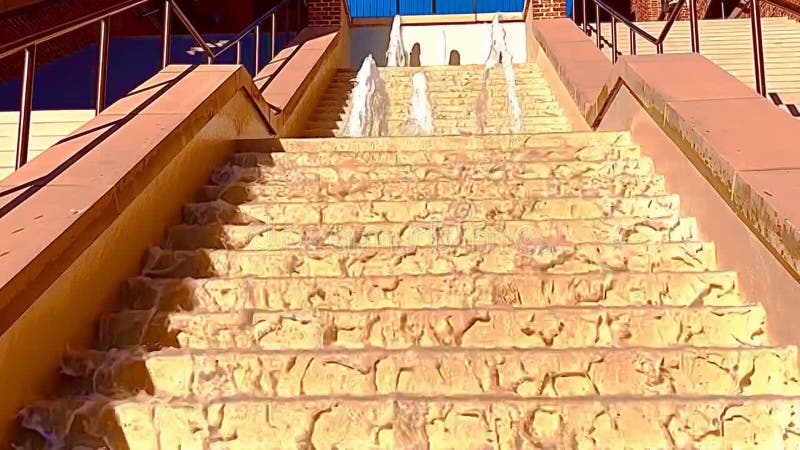Waterfall down the stairs stock footage. Video of outdoors - 298287458