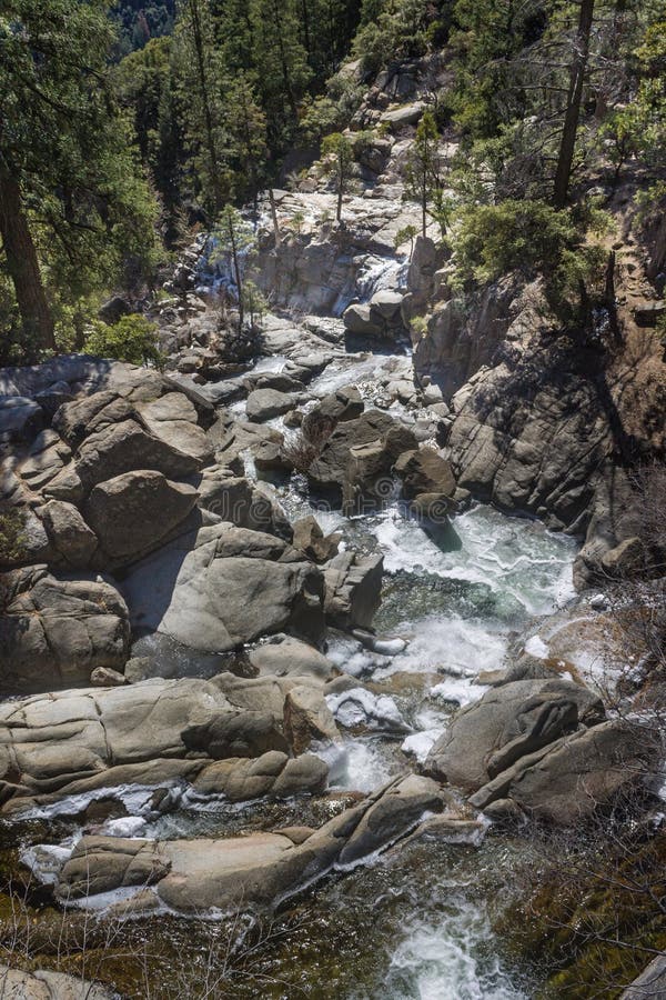 Waterfall Downstream in Yosemite National Park Stock Image - Image of ...
