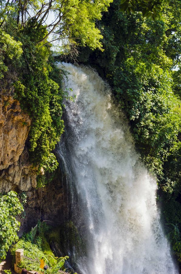 Waterfall. Drop of Water in the River from the Ledge Stock Photo ...