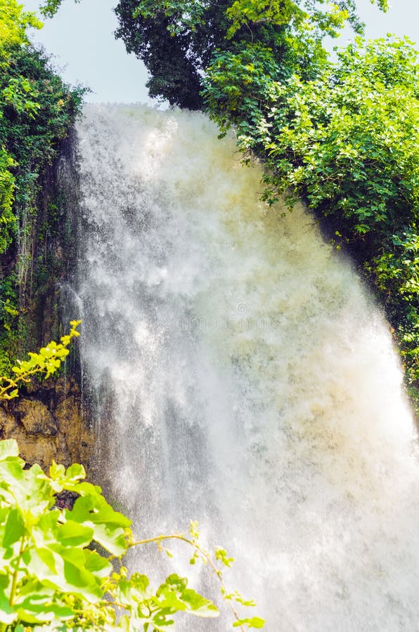 Waterfall. Drop of Water in the River from the Ledge Stock Photo ...