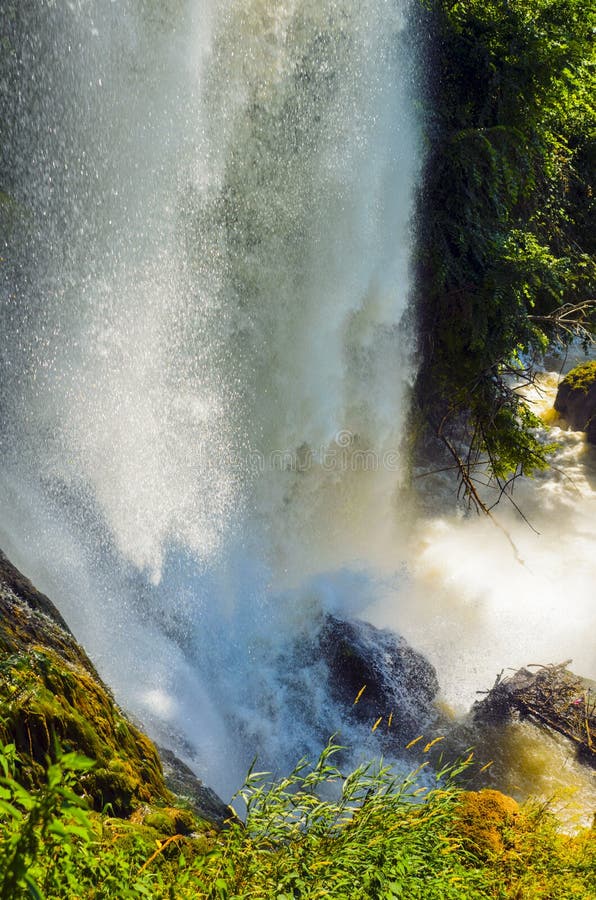 Waterfall. Drop of Water in the River from the Ledge Stock Photo ...