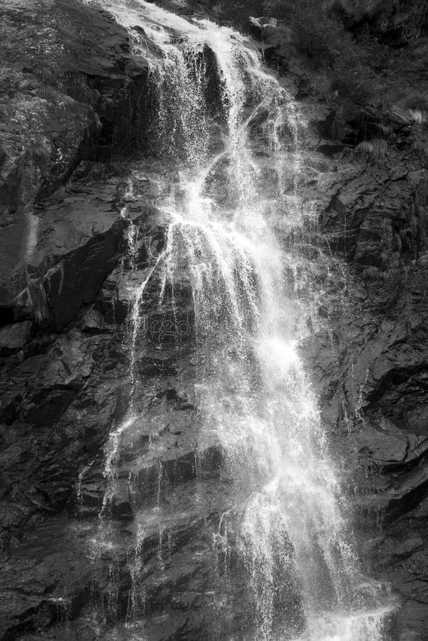Waterfall Drops Monochrome Scene Stock Image - Image of drops, light ...