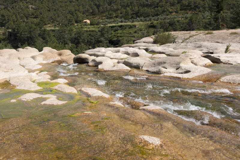 Salt Waterfall from the Heart of the Cliffs of the Southern Mountains ...
