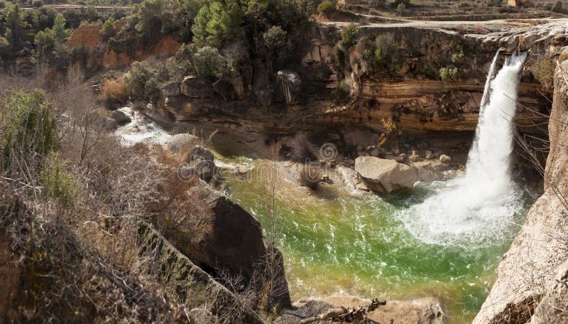 Salt Waterfall from the Heart of the Cliffs of the Southern Mountains ...