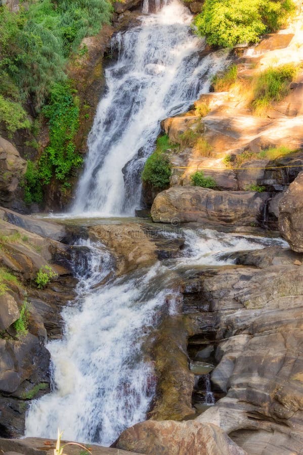 Waterfall in Ella. stock image. Image of motion, beautiful - 117593903