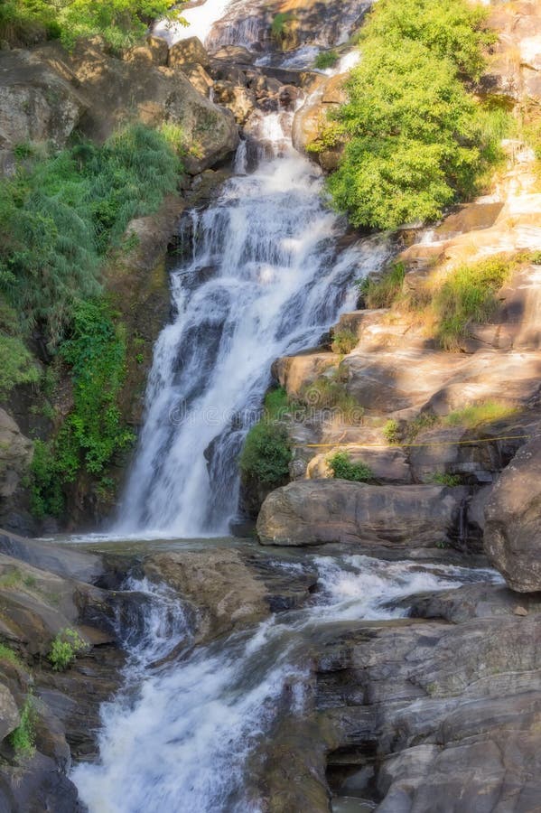 Waterfall in Ella. stock image. Image of motion, beautiful - 117593903