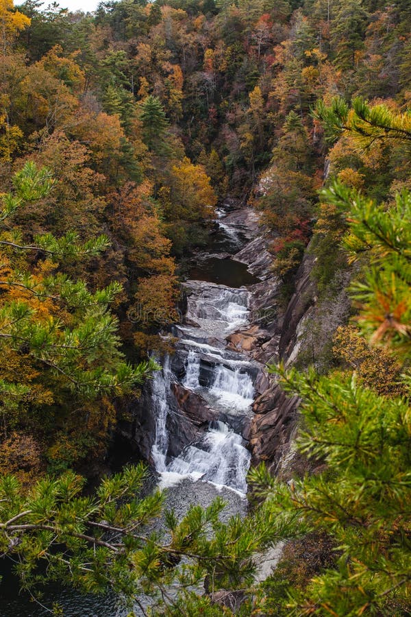 Waterfall in fall colors stock image. Image of view - 133882417