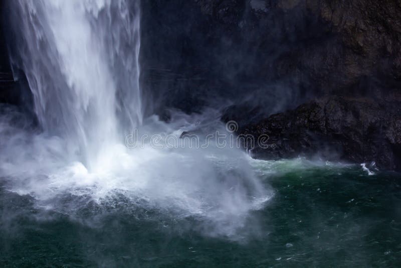 Waterfall Falling into Deep Pools of Blue Stock Photo - Image of nature ...