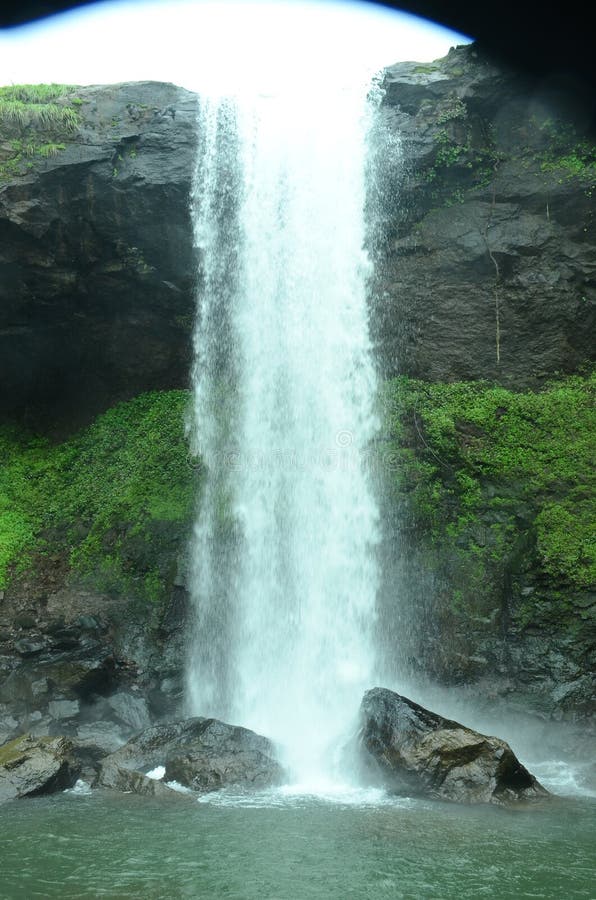 Waterfall Falling from 100 Feet Stock Image - Image of waterfall ...