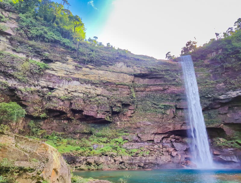Waterfall Falling from Mountain at Day from Different Angle Stock Photo ...