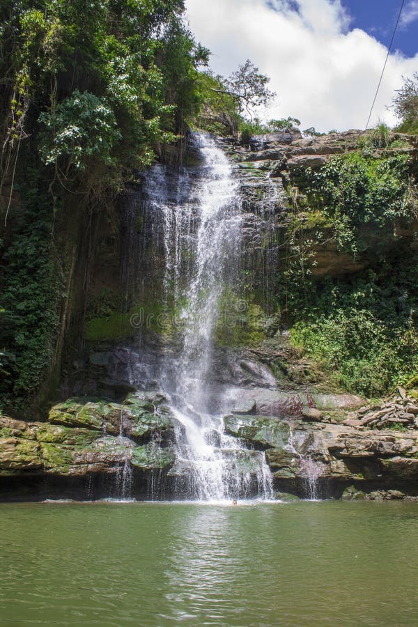 Waterfall Falling from the Mountain Stock Image - Image of cascade ...
