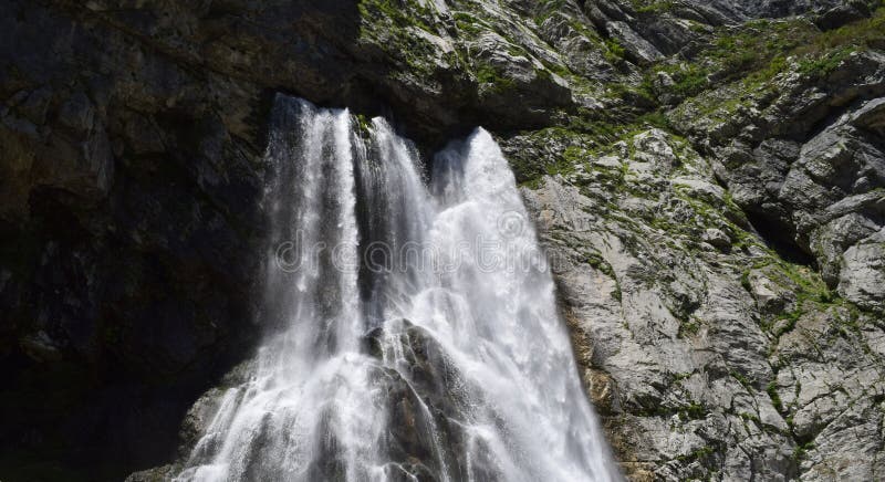 Waterfall Falling from the Mountains Stock Photo - Image of falling ...