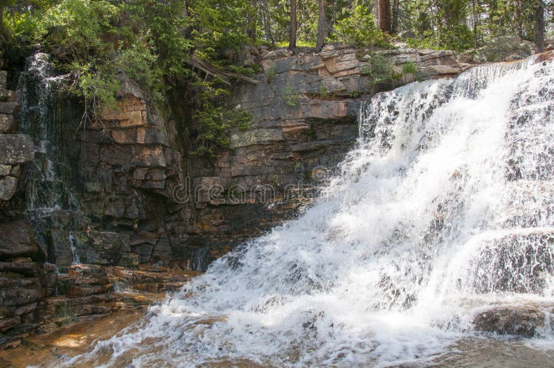 Waterfall with Fast Flowing Water. Stock Photo - Image of white ...