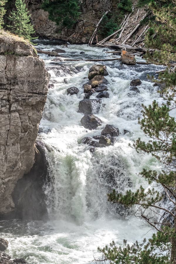 Waterfall Road Glacier National Park Montana Shale Glacier Melt Stock ...