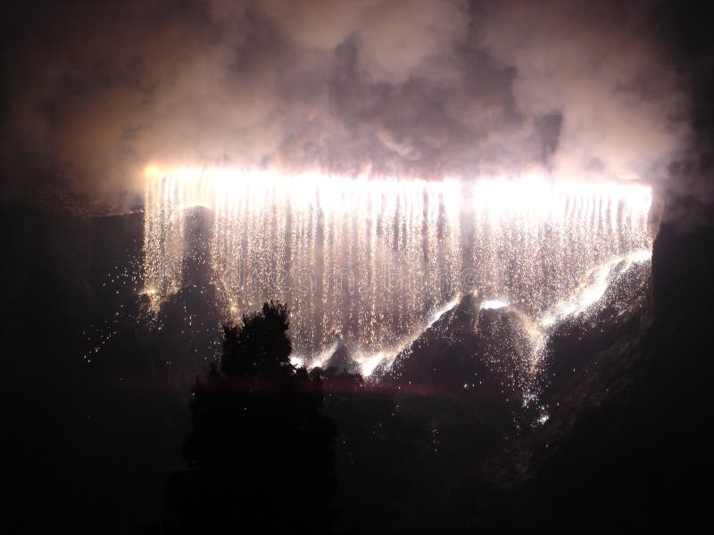 Waterfall Fireworks stock photo. Image of hogmanay, white - 10167596