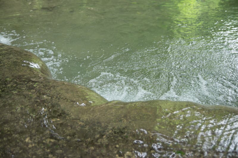 Waterfall with fish stock photo. Image of stream, spring - 99753664