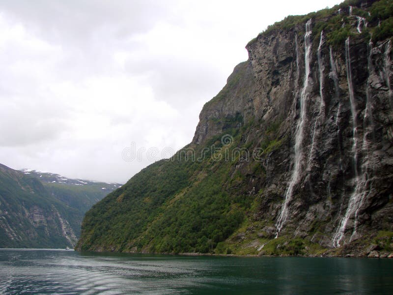 Waterfall and fjord stock photo. Image of nature, fjord - 50843168