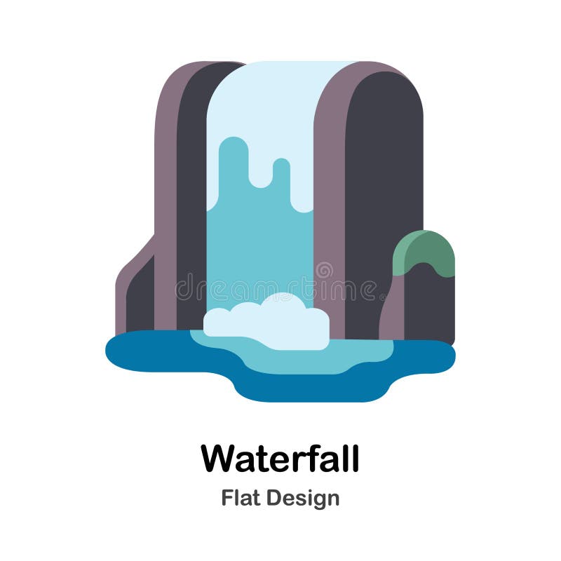 Waterfall Flat Illustration Stock Vector - Illustration of travel ...