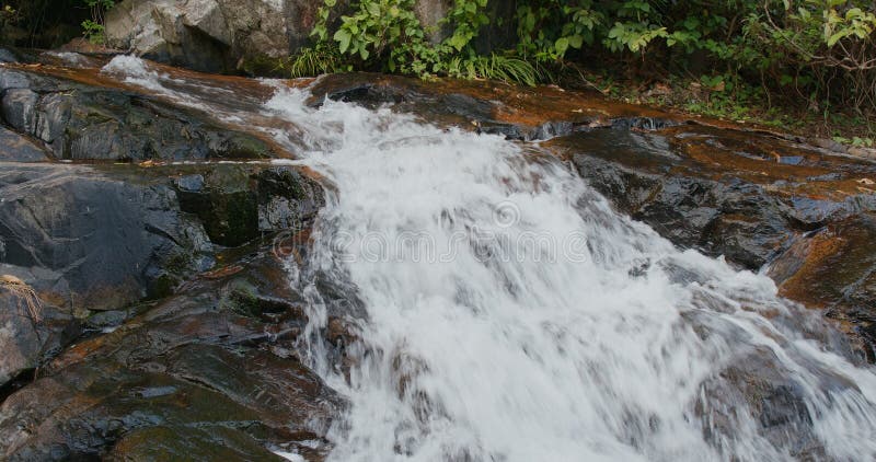 Waterfall Flowing from Cliff in Forest Stock Photo - Image of park ...