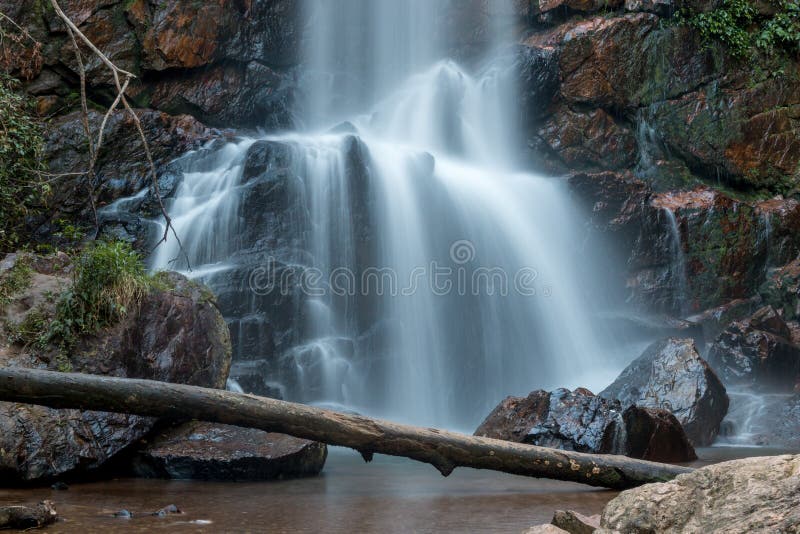 Waterfall Flowing Down Over Rocks Stock Image - Image of outdoor ...