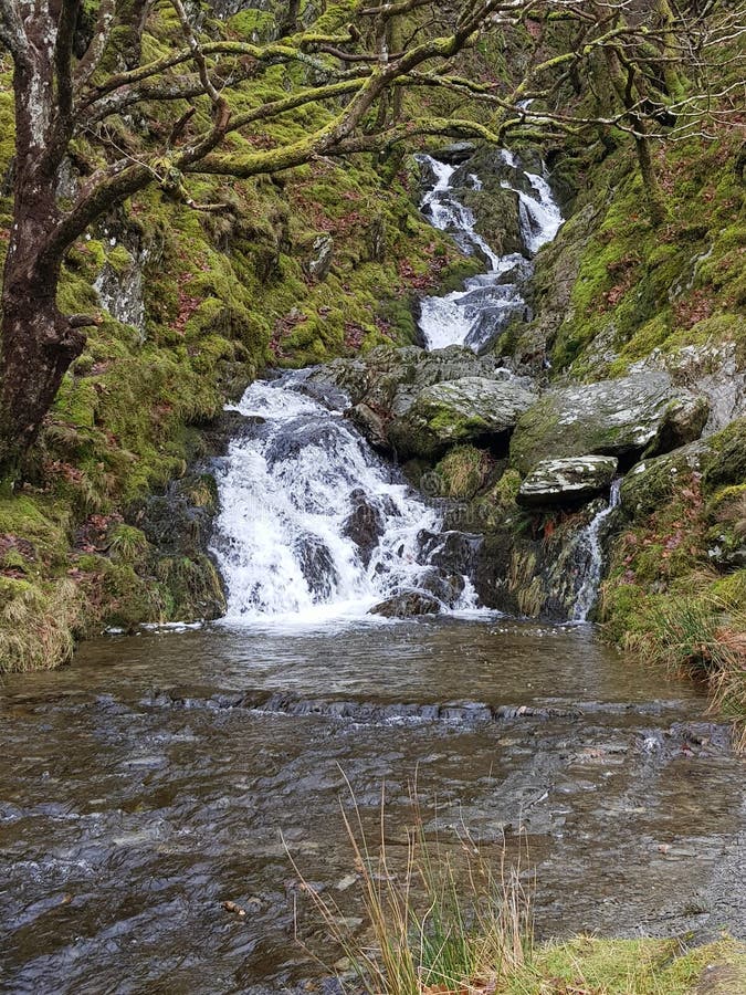 Waterfall Flowing One Dull Day Stock Image - Image of dull, waterfall ...