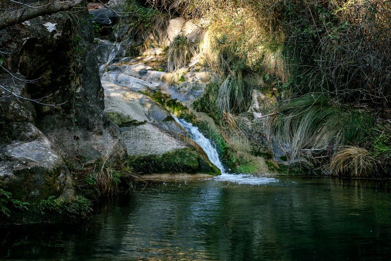 Waterfall in the Mountains in the Countryside. Stock Photo - Image of ...