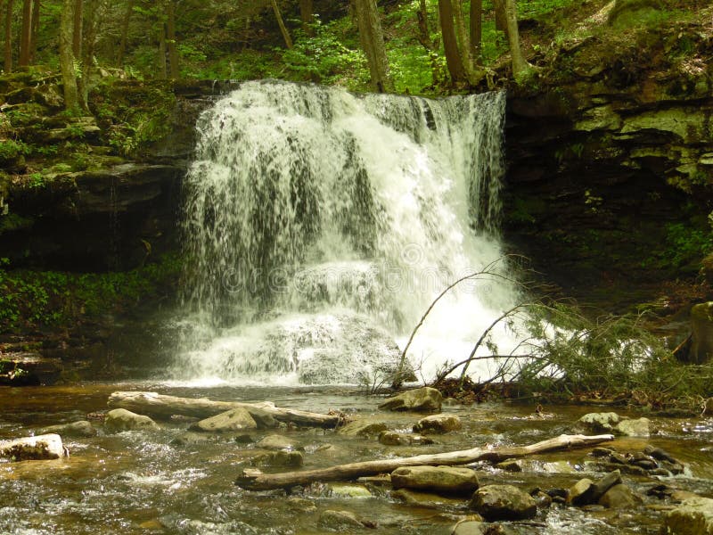Waterfall stock photo. Image of waterfall, rocks, calming - 124385382