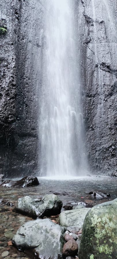 Waterfall that Flows Fast and Clear Stock Image - Image of rock, snow ...