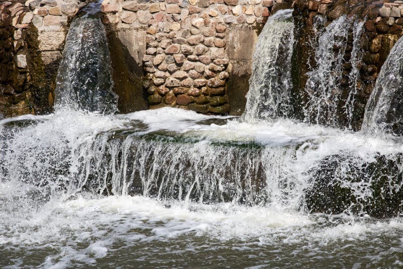 Waterfall with Foam on the Stone Close Up Stock Image - Image of cool ...