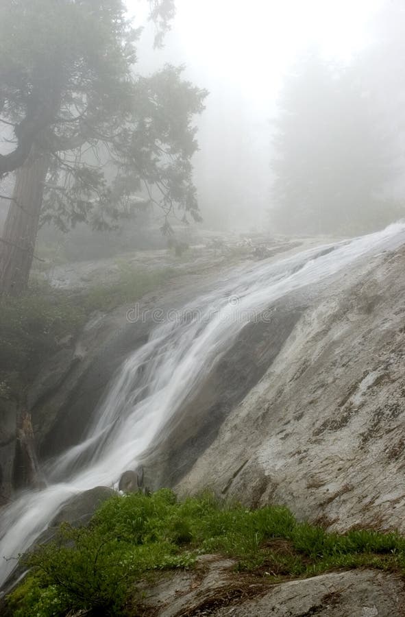 Waterfall in Fog stock image. Image of mountains, rock - 147957