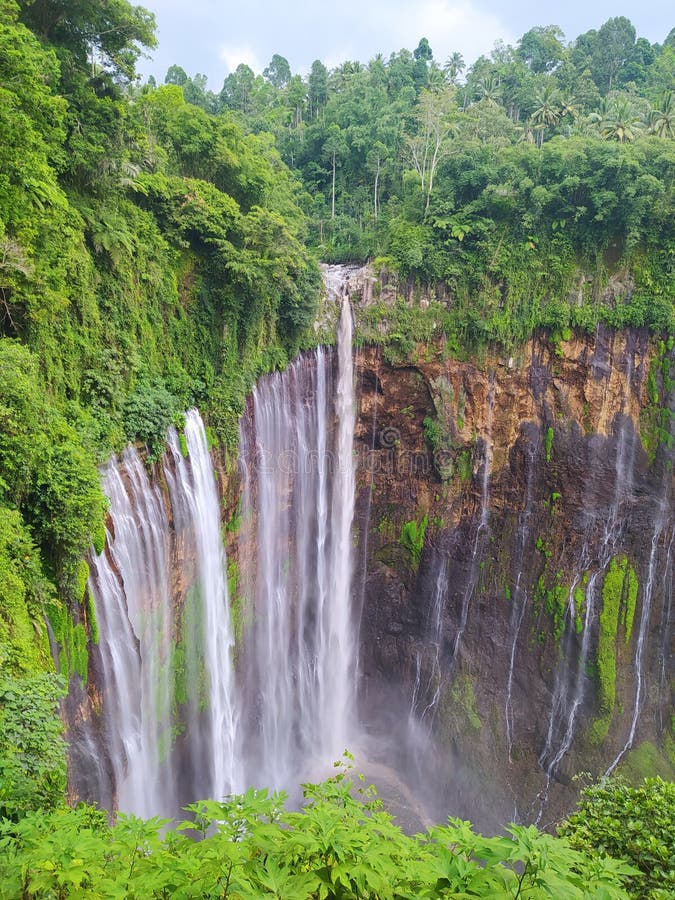 Waterfall at the Foot of Mount Semeru Stock Image - Image of east, java ...
