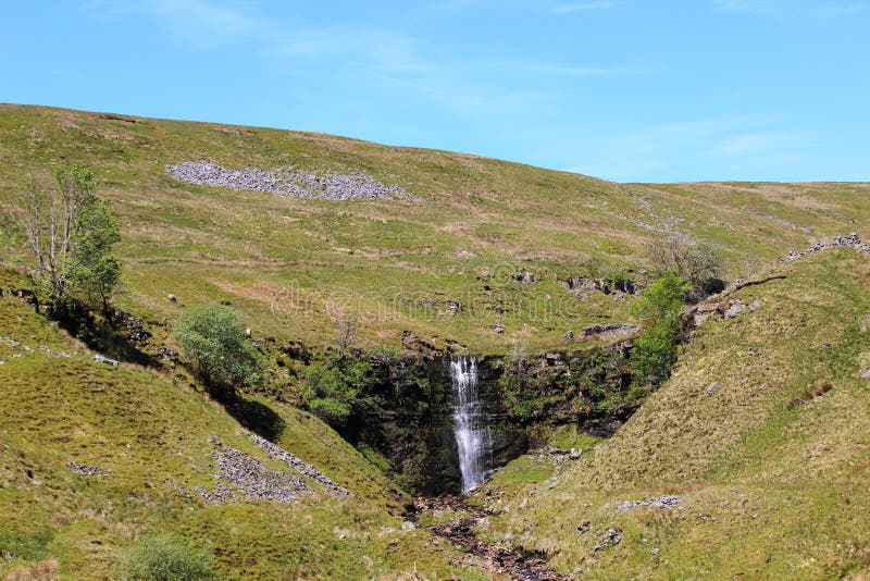 Waterfall on Force Gill East of Whernside Stock Photo - Image of ...