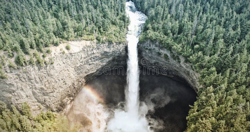 Waterfall and Forest Around a Circle Stock Image - Image of lake ...